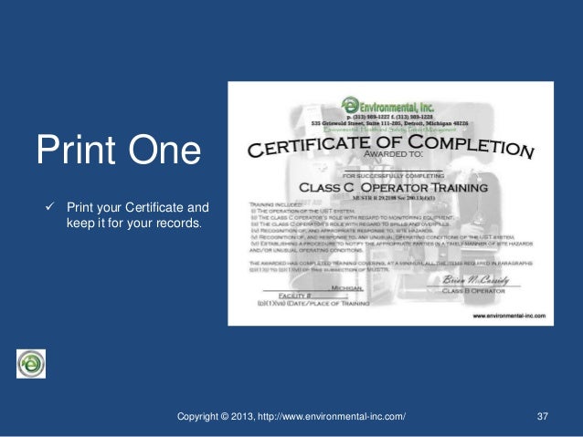 Class C UST Training