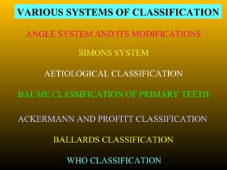 Copy of classification of malocclusion | PPT