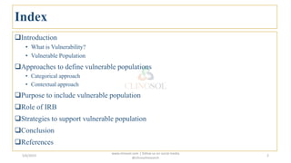 Using Vulnerable Populations in Clinical Research. | PPTX