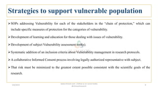 Using Vulnerable Populations in Clinical Research. | PPTX