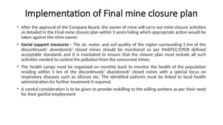 Copy of Closure Plan, Mine clousure.pptx