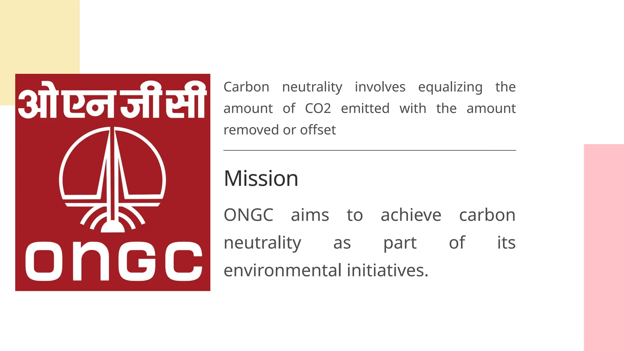 Carbon neutral ppt which showcase ongc cr emission | PPTX