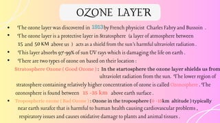 Presentation on Ozone layer and it's depletion causes and effects by ...