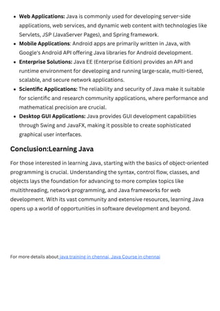 Java training in chennai, Java course in chennai | PDF