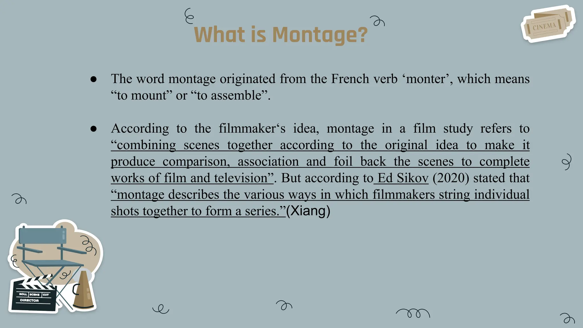"The montage technique" in film studies.. | PPTX