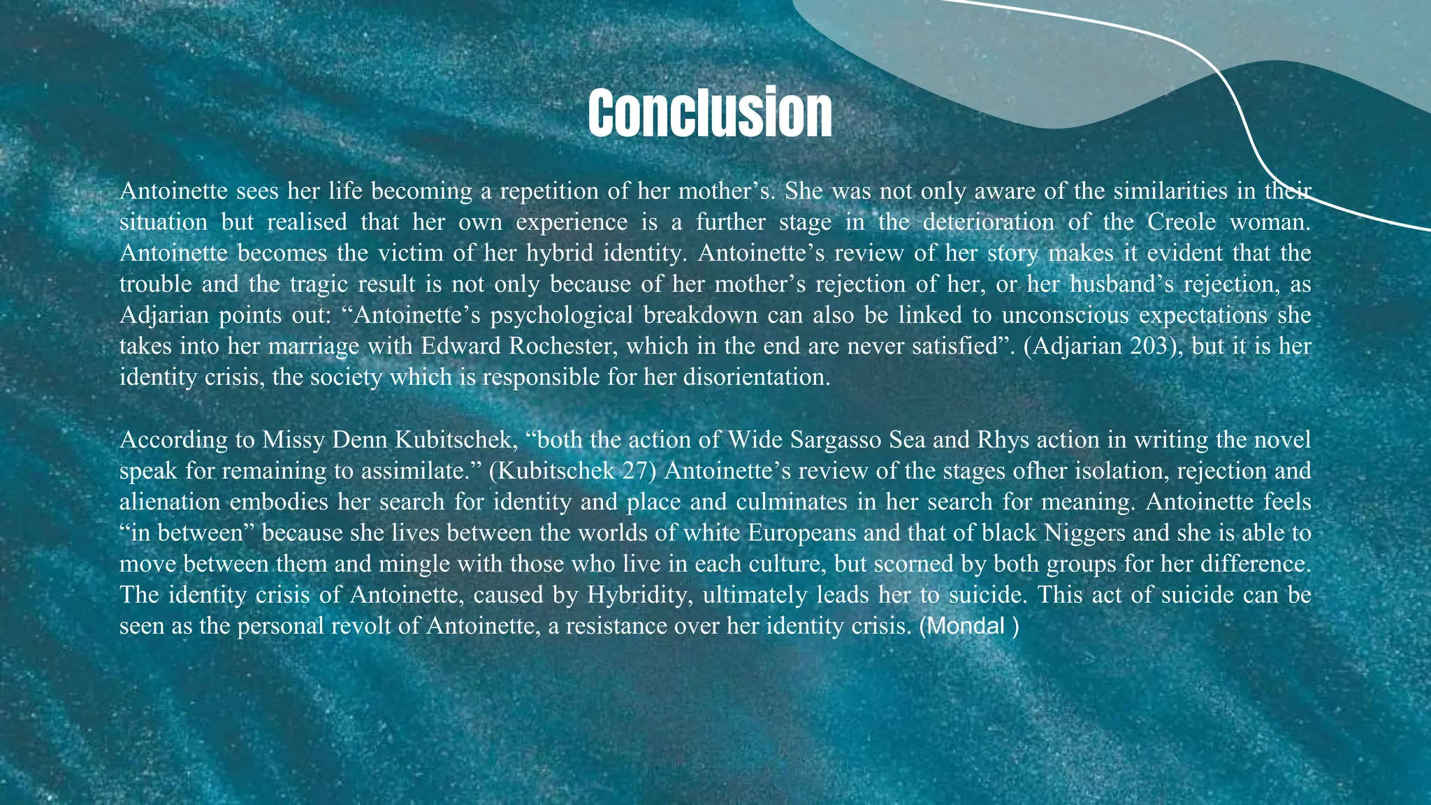 Interrogating Hybridity- Reading in Jean Rhys’s 'Wide Sargasso Sea' | PPT