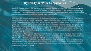 Interrogating Hybridity- Reading in Jean Rhys’s 'Wide Sargasso Sea' | PPTX