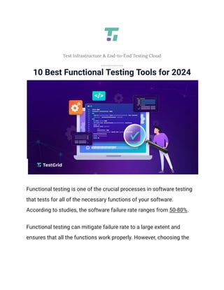 10 Best Functional Testing Tools for 2024 | PDF