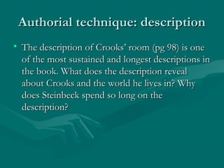 Copy of copy of of mice and men chapter 4 | PPT