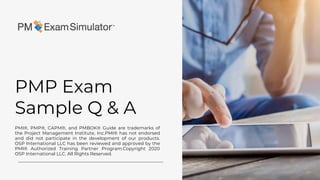 Free PMP® Exam Sample Question | PPT