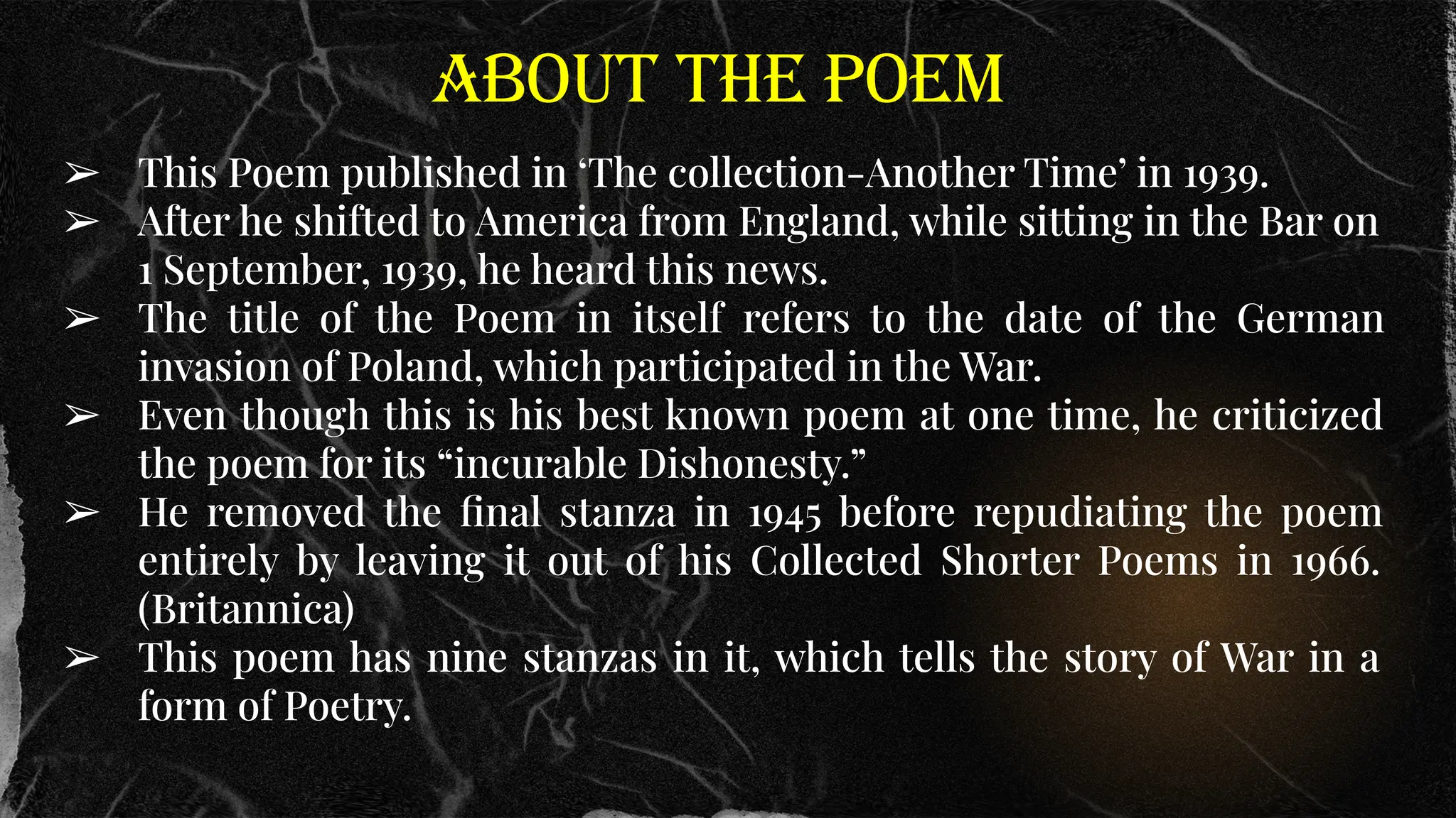 Wystan Hugh Auden and his Poems | PDF