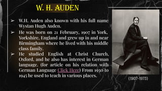Wystan Hugh Auden and his Poems | PDF | Poetry | Books and Literature