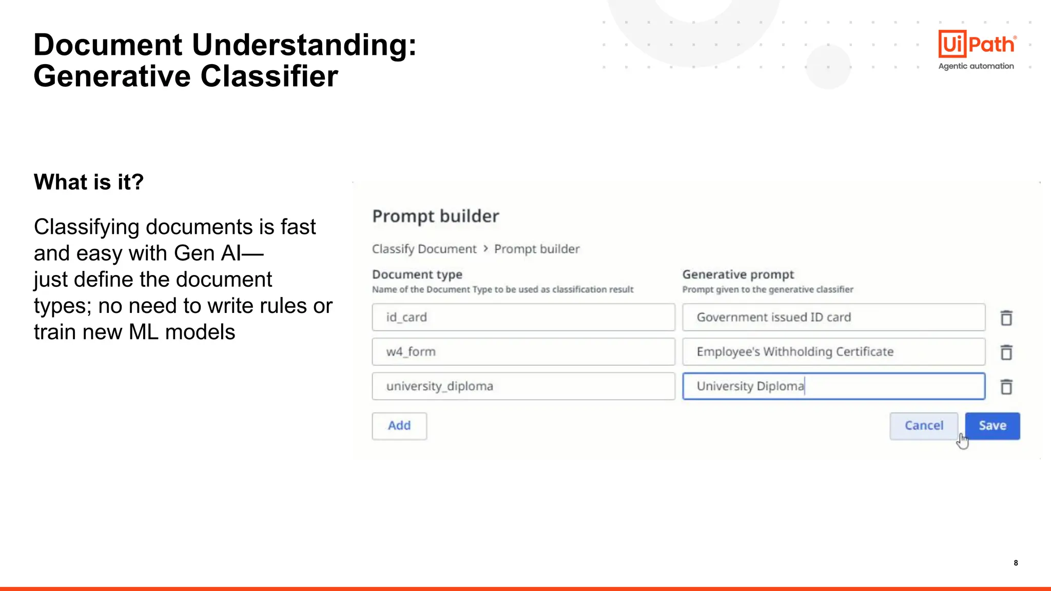 UiPath Document Understanding - Generative AI and Active learning capabilities | PDF