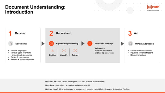 UiPath Document Understanding - Generative AI and Active learning capabilities | PDF