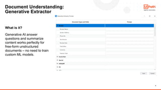 UiPath Document Understanding - Generative AI and Active learning capabilities | PDF