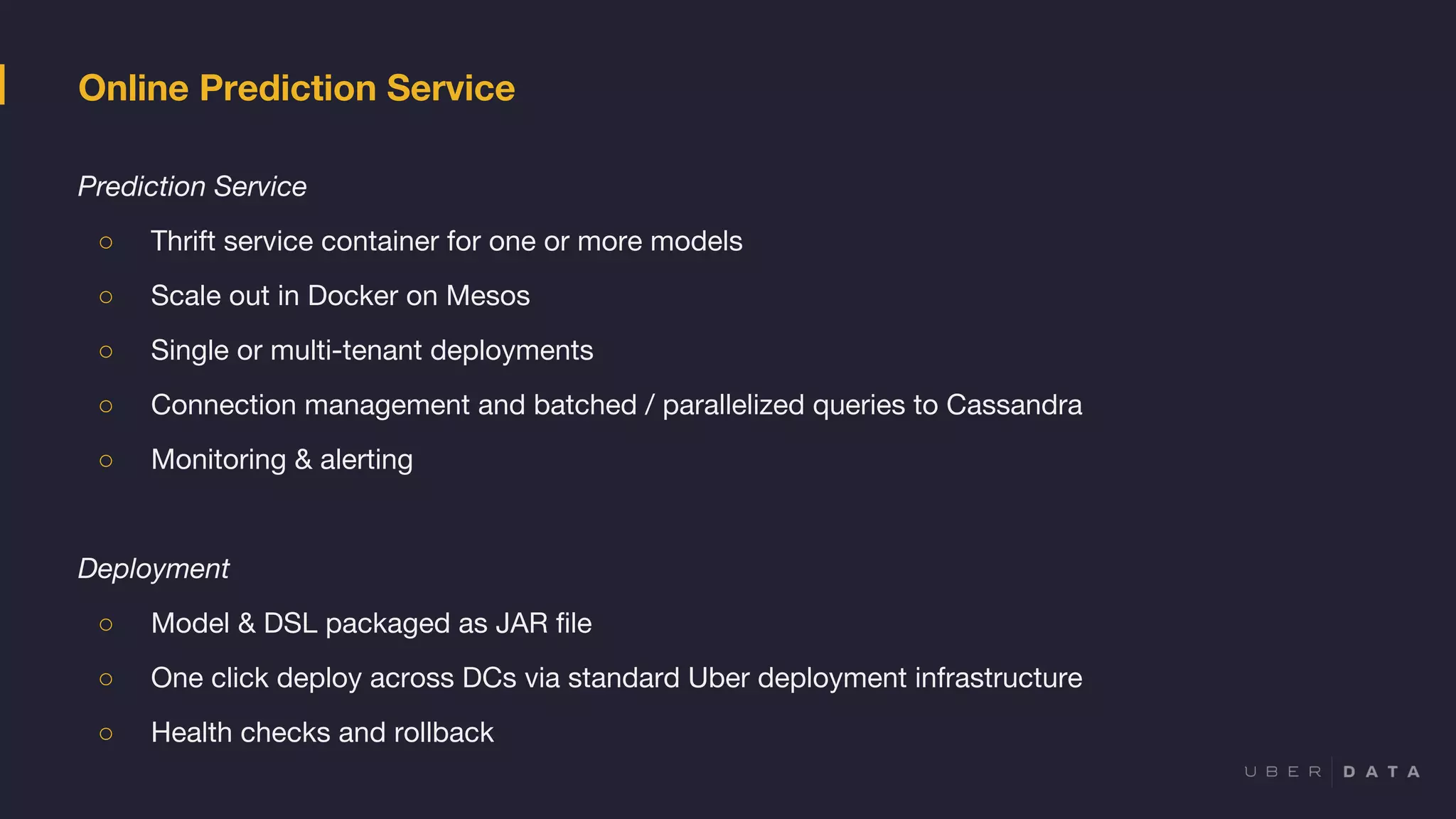 Michelangelo - Machine Learning Platform - 2018 | PDF