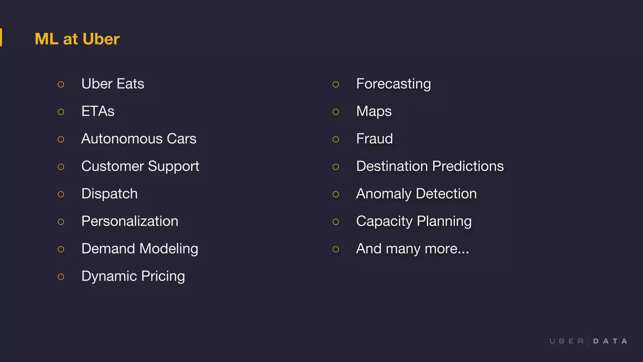 Michelangelo - Machine Learning Platform - 2018 | PPT