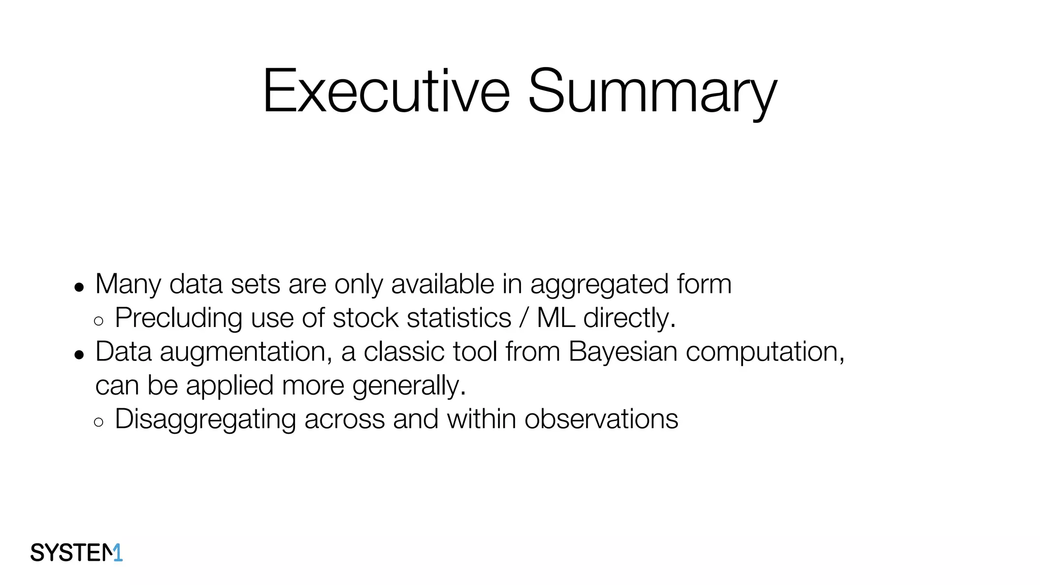 Data Augmentation and Disaggregation by Neal Fultz | PPT