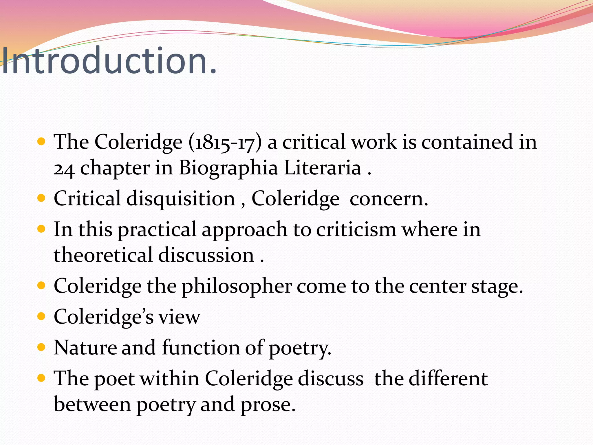 Biographia Literaria coleridge. | PPSX