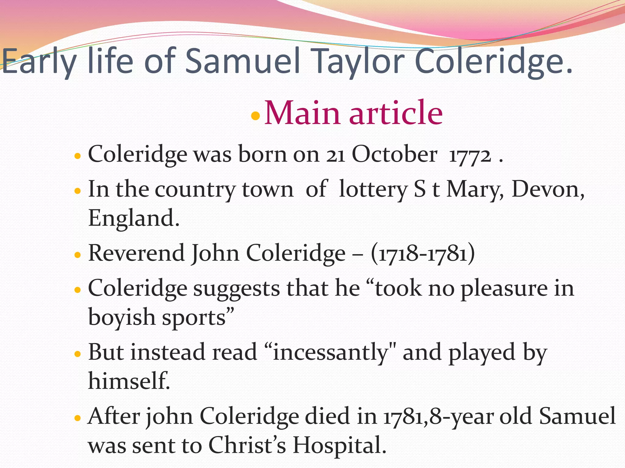 Biographia Literaria coleridge. | PPSX