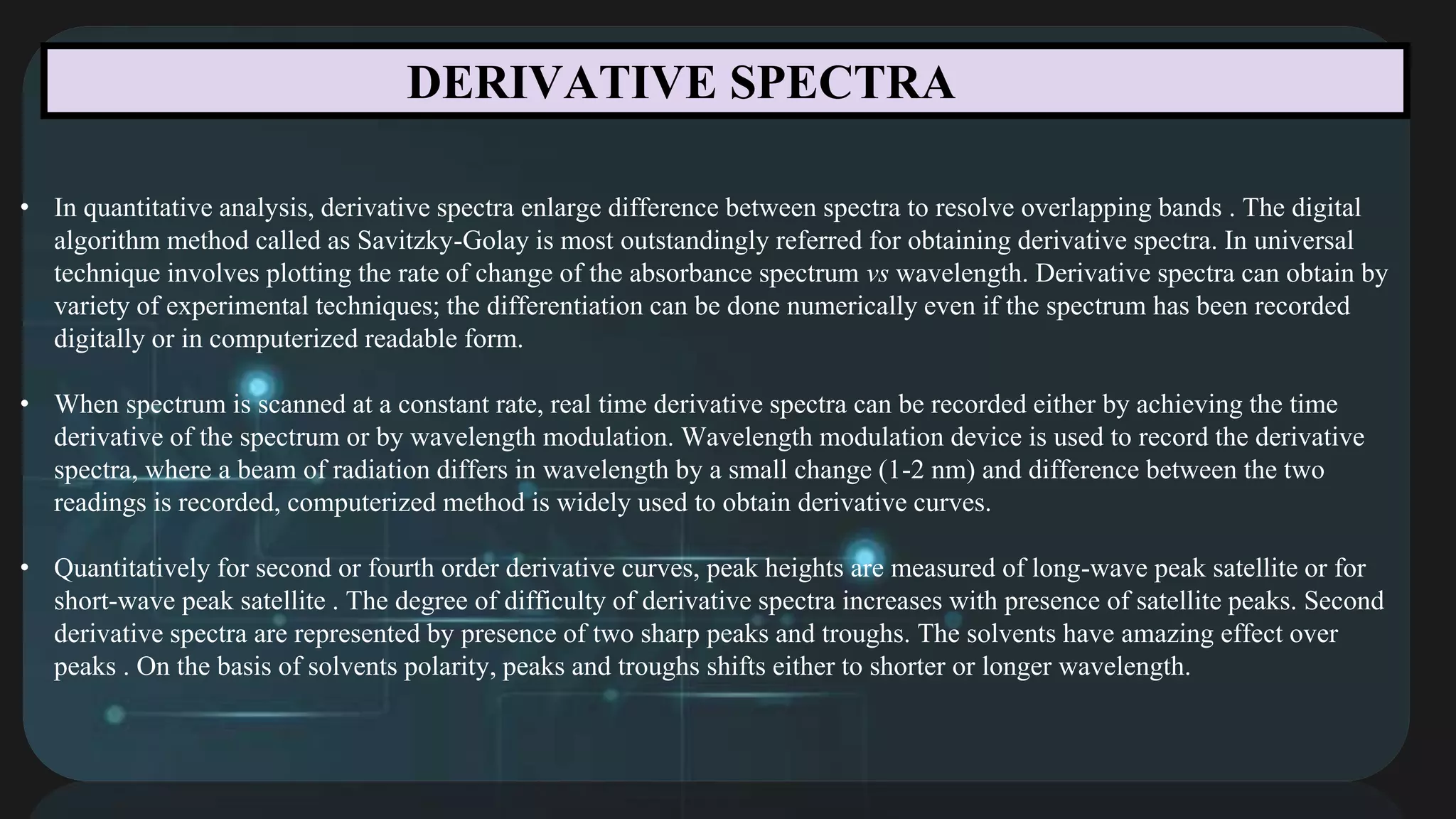 DERIVATIVE SPECTROSCOPY | PPTX
