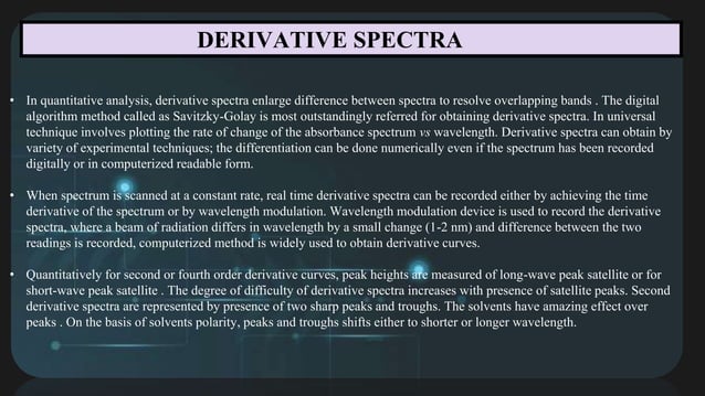 Derivative Spectroscopy Pptx