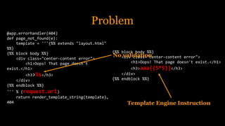 Server Side Template Injection | PPT