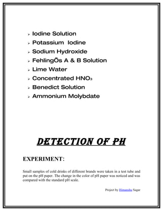 Copy Of Determination Of The Contents Of Cold Drinks | DOC