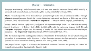 Language as a Tool of Control in Dystopian Literature: A Foucauldian ...