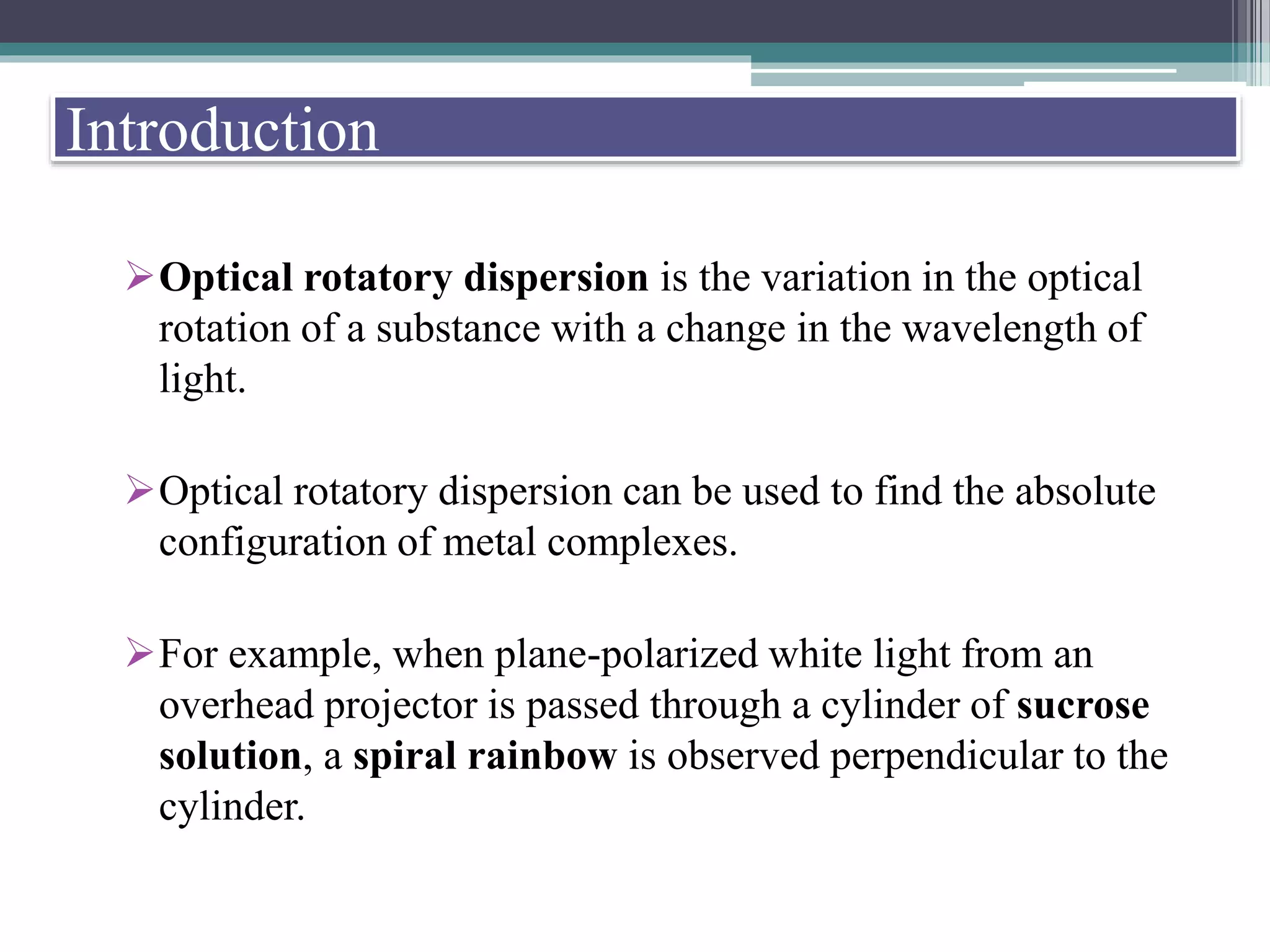 Optical Rotatory dispersion | PPTX