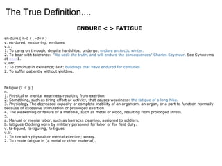 Copy Of Endure Fatigue | PPT