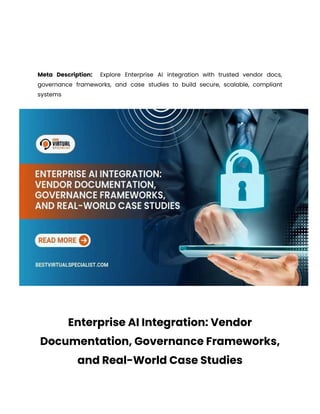 Enterprise AI Integration: Vendor Documentation, Governance Frameworks ...