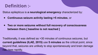 Case presentation on status epilepticus. | PPTX