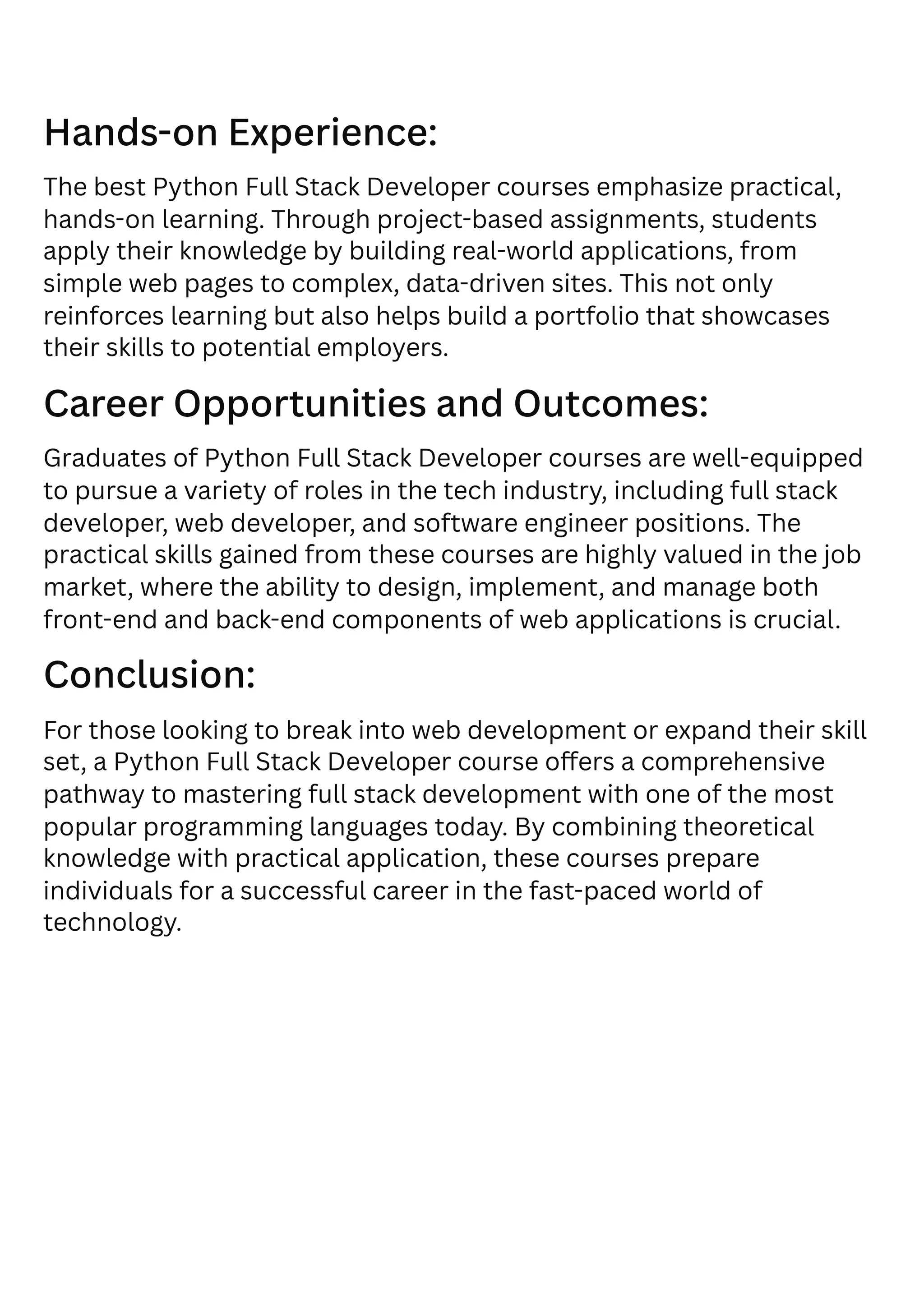Navigating The Full Stack A Comprehensive Guide To Python Full Stack Developer Courses Pdf