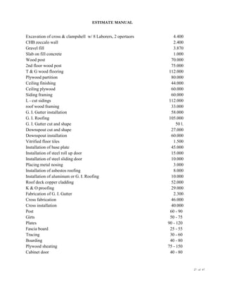 estimate manual | PDF