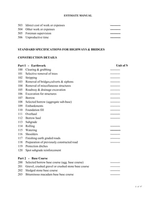 estimate manual | PDF