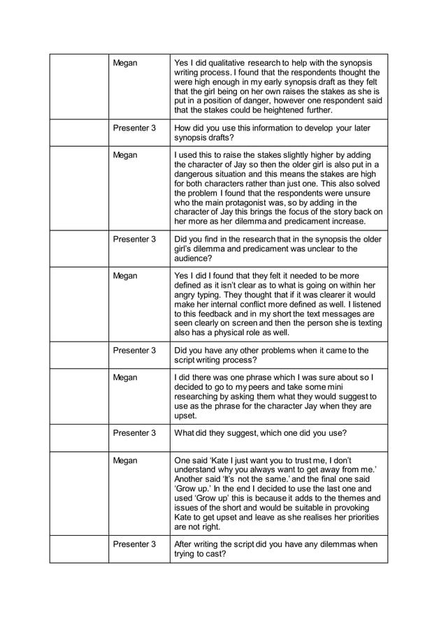 Radio Script Evaluation Three | DOCX