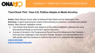 Journalism Fact-Checking 101 for the 2016 Elections | PPT