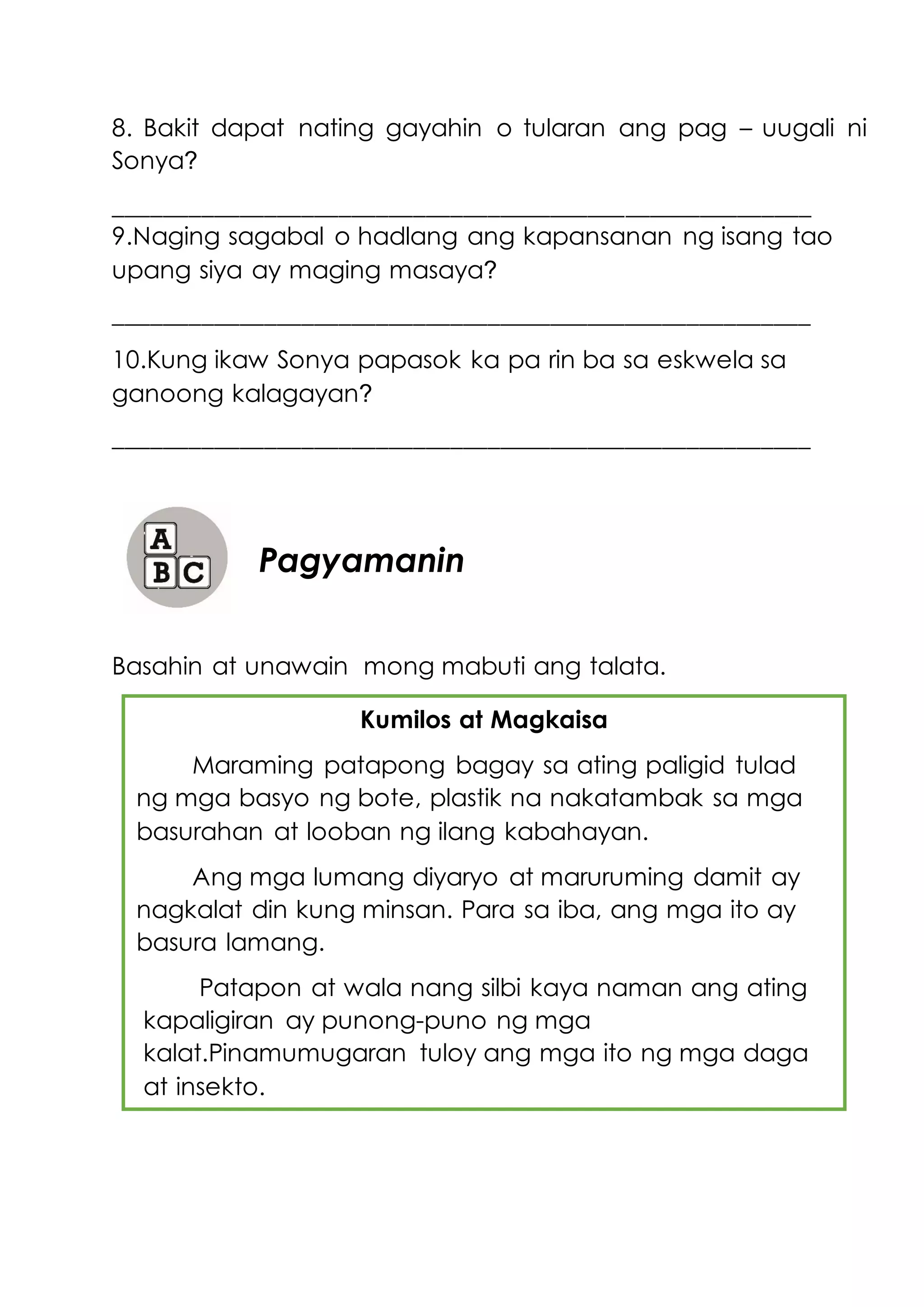 Copy of Filipino II Modyul 1-Aralin-1-Cherry-Bahil-RMES (1) MBGjr-not ...