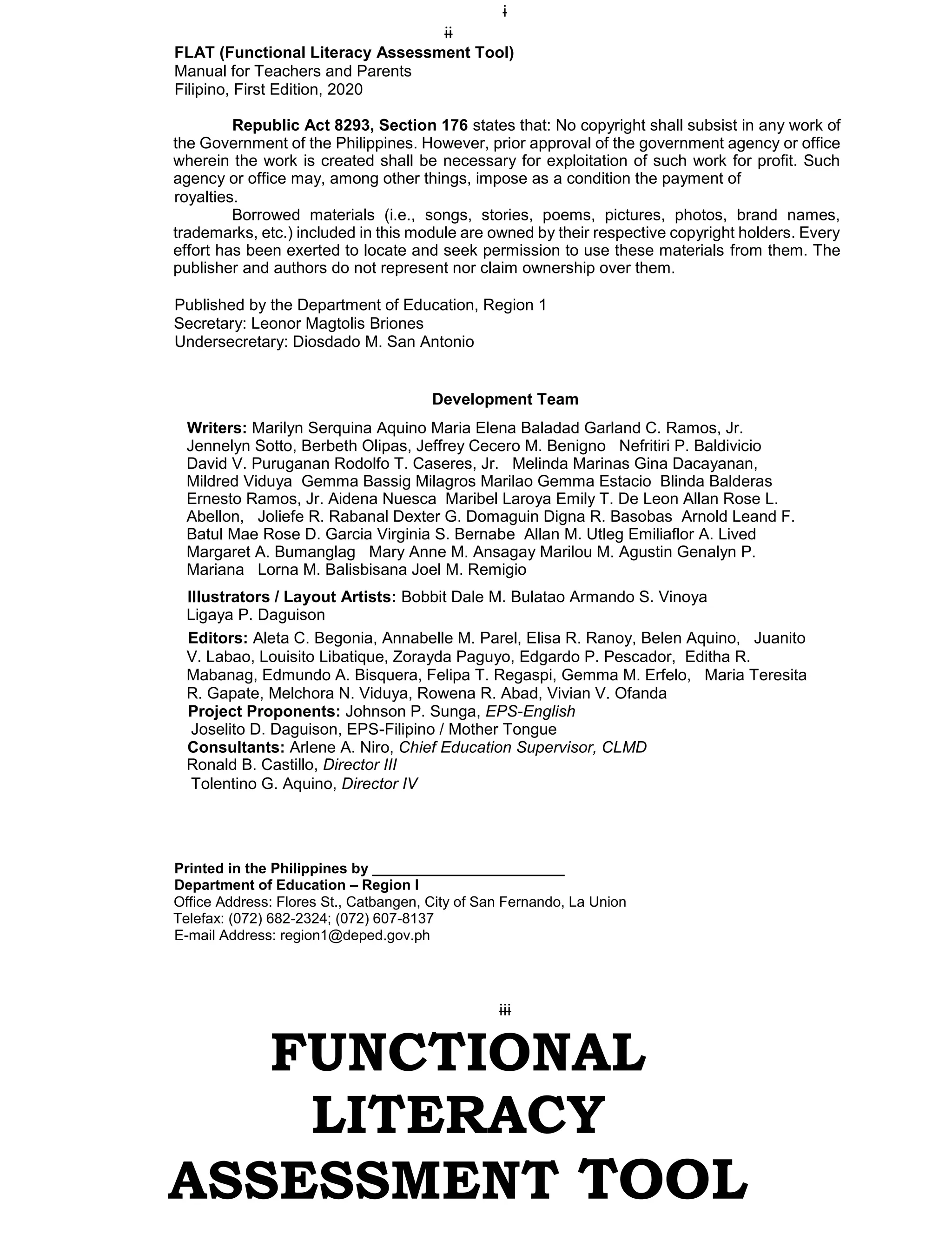 Flat Filipino Reading Material all grade levels | DOCX