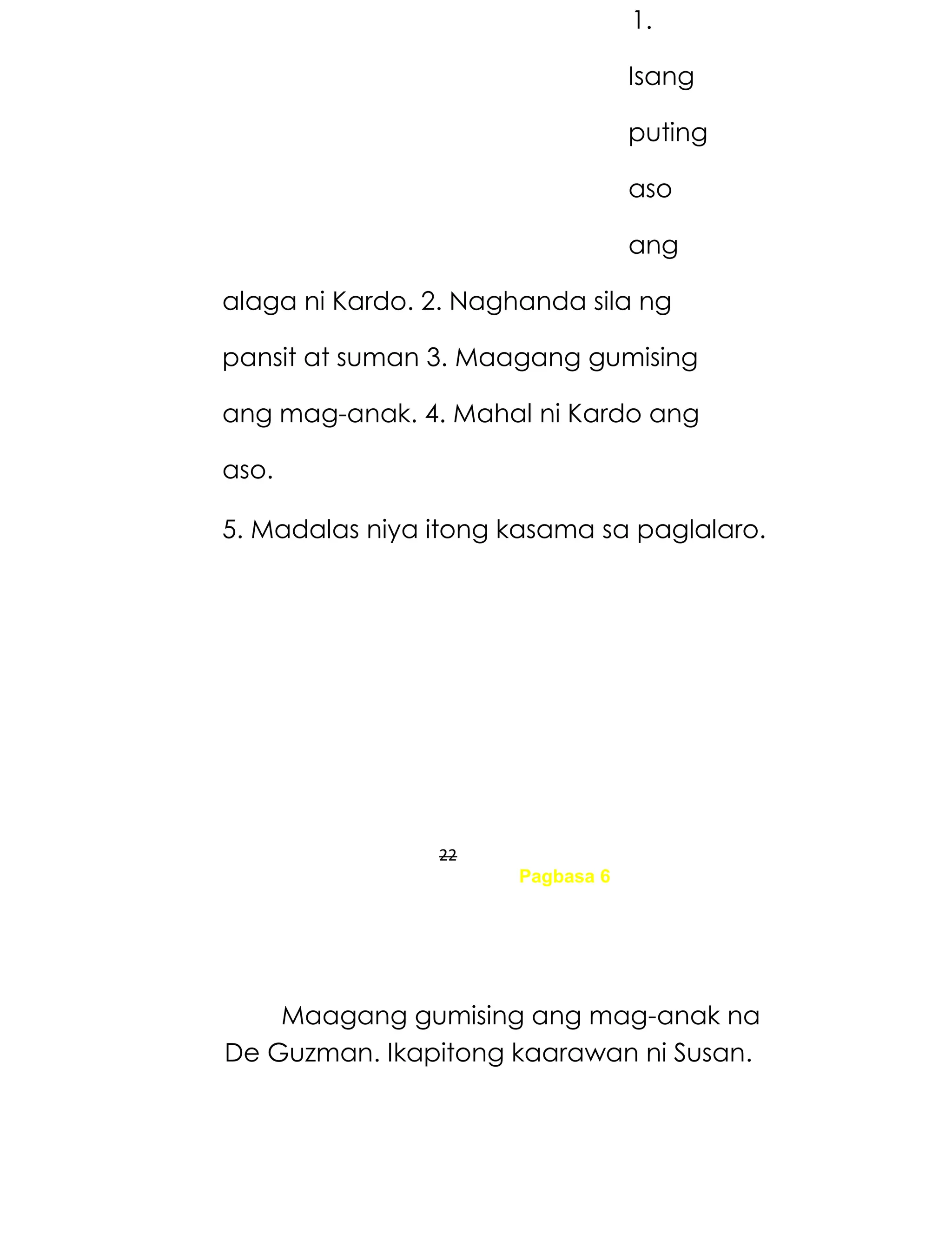 Flat Filipino Reading Material all grade levels | DOCX