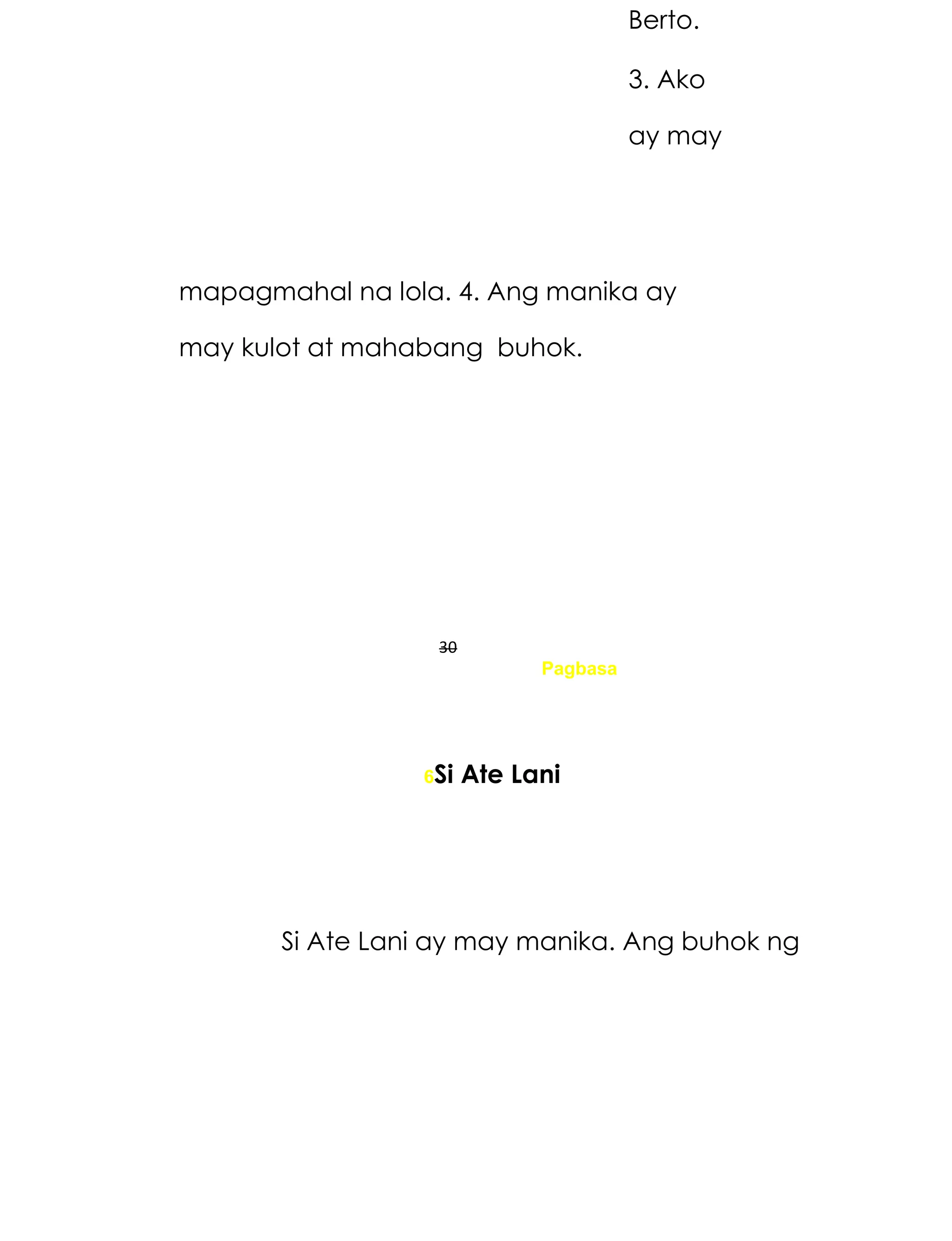 Flat Filipino Reading Material all grade levels | DOCX