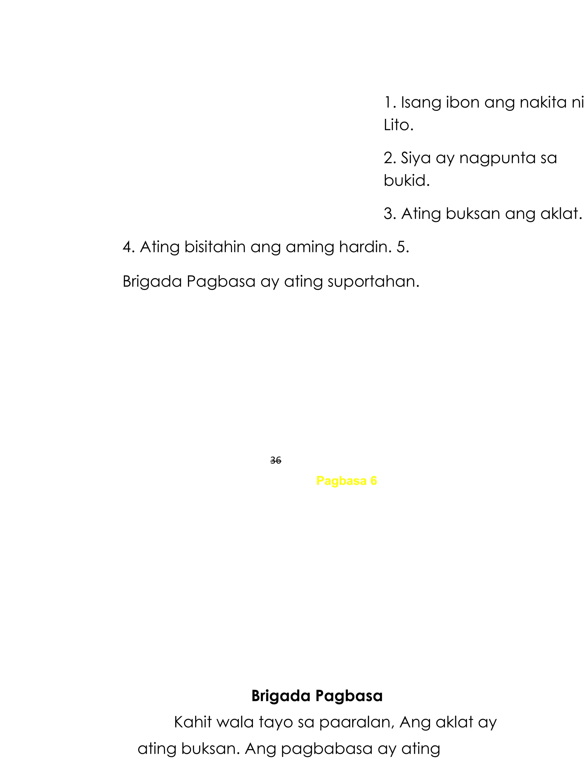 Flat Filipino Reading Material all grade levels | DOCX