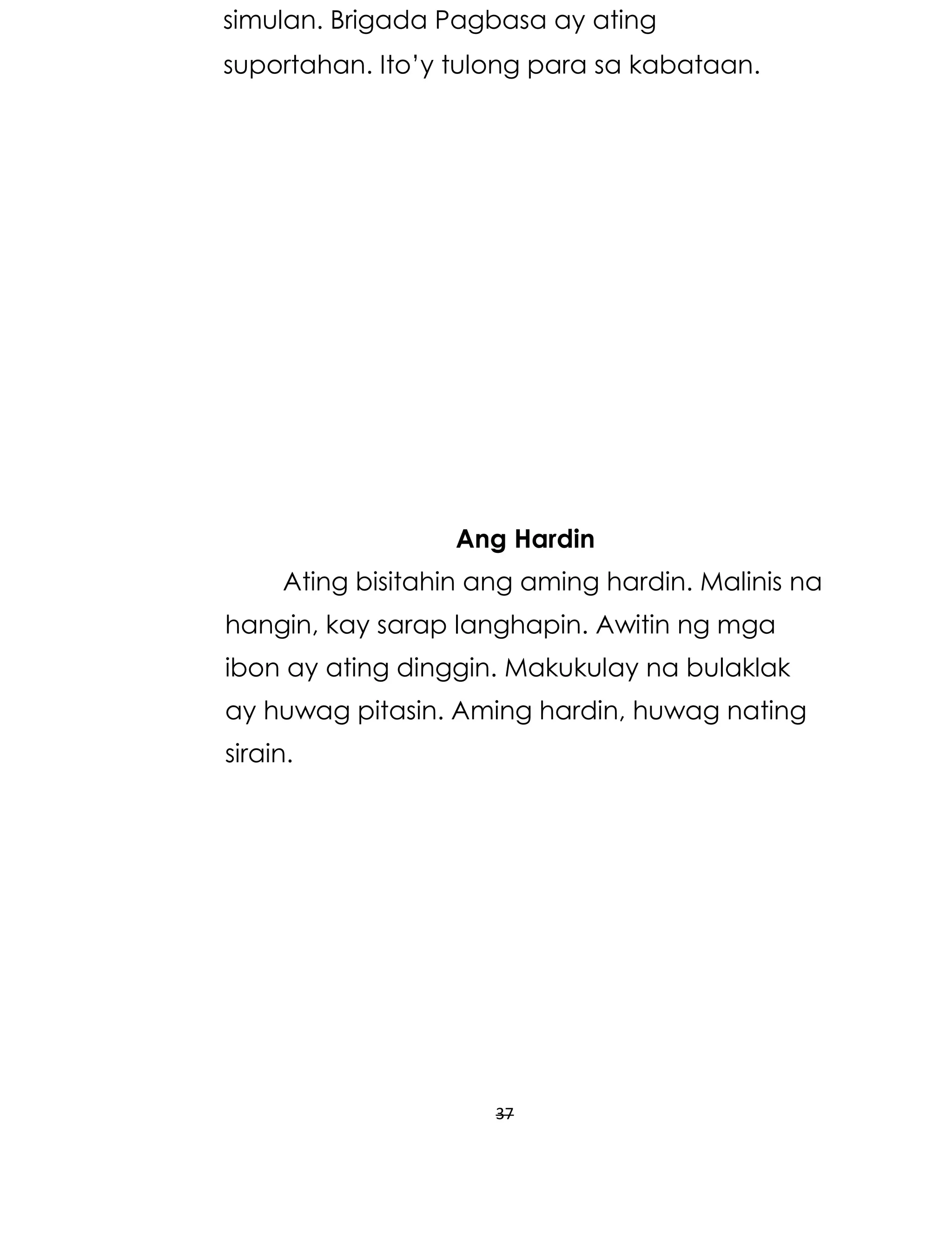 Flat Filipino Reading Material all grade levels | DOCX