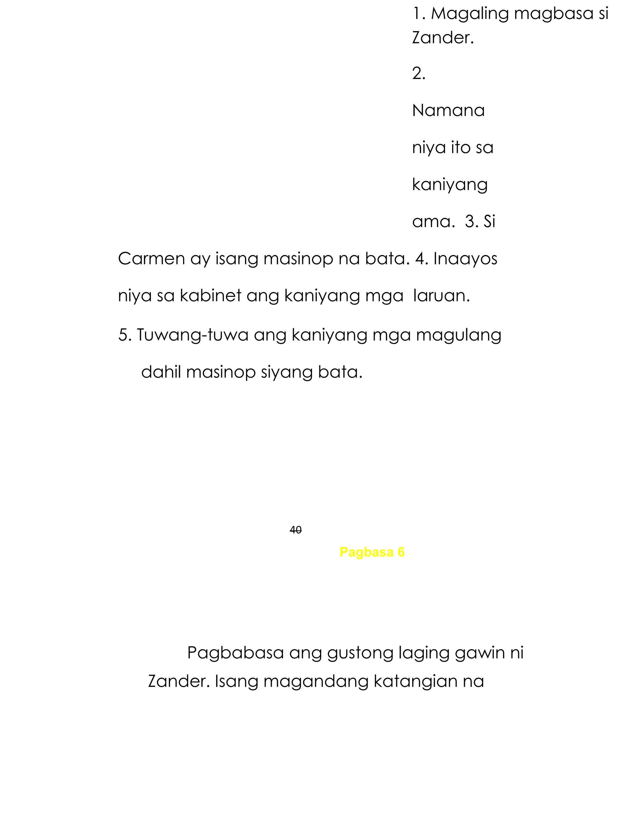 Flat Filipino Reading Material all grade levels | DOCX