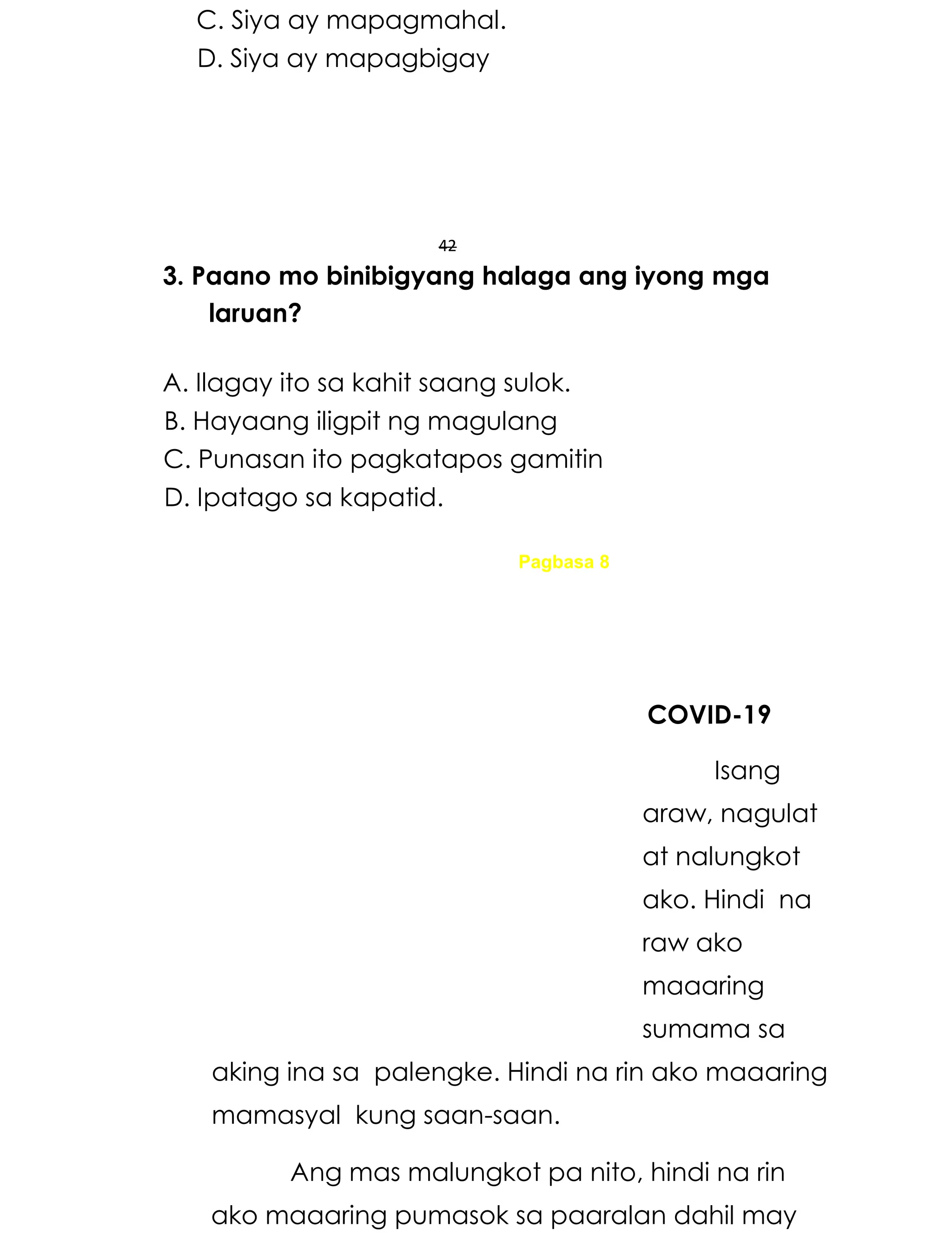 Flat Filipino Reading Material all grade levels | DOCX