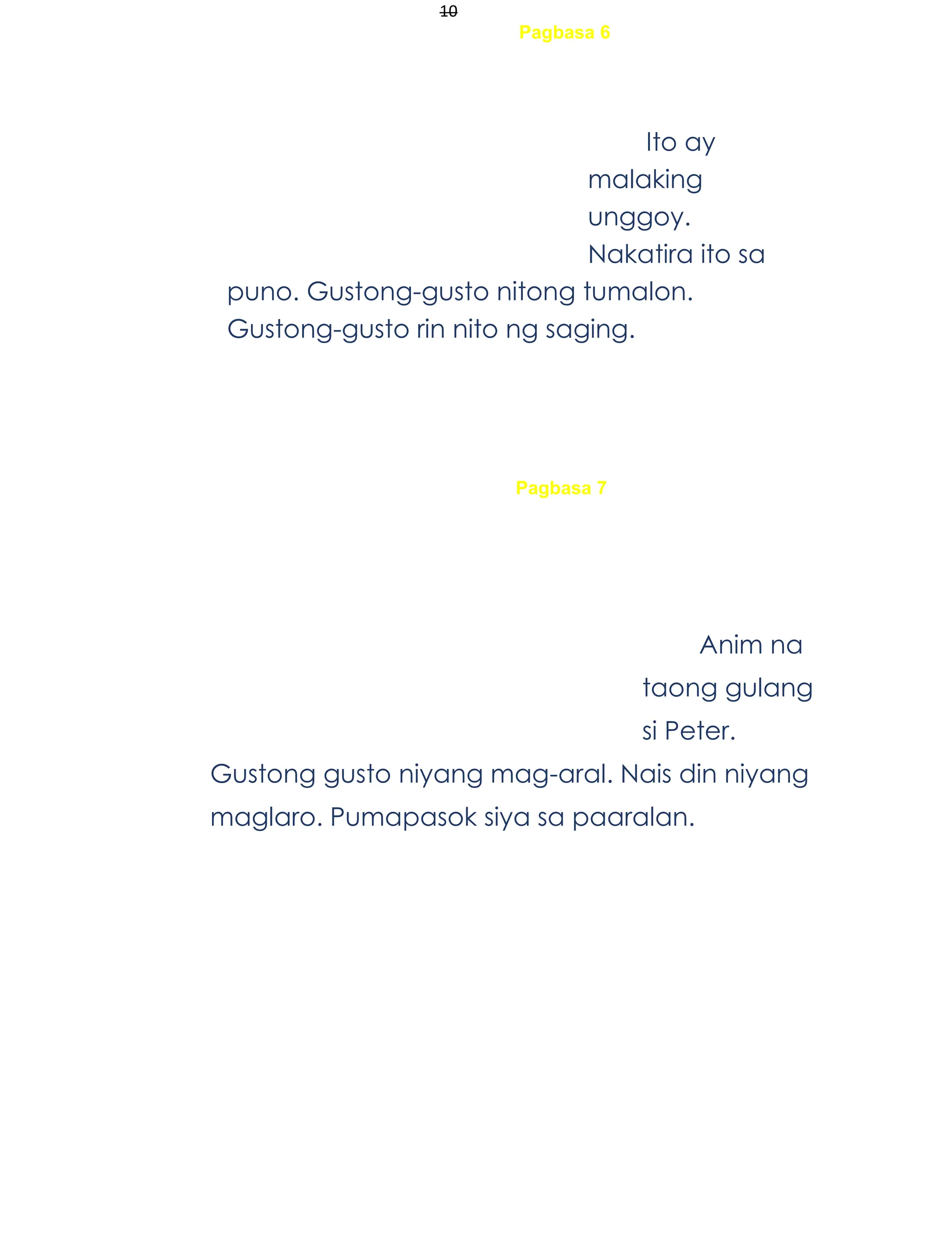 Flat Filipino Reading Material all grade levels | DOCX