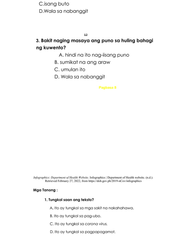 Flat Filipino Reading Material all grade levels | DOCX
