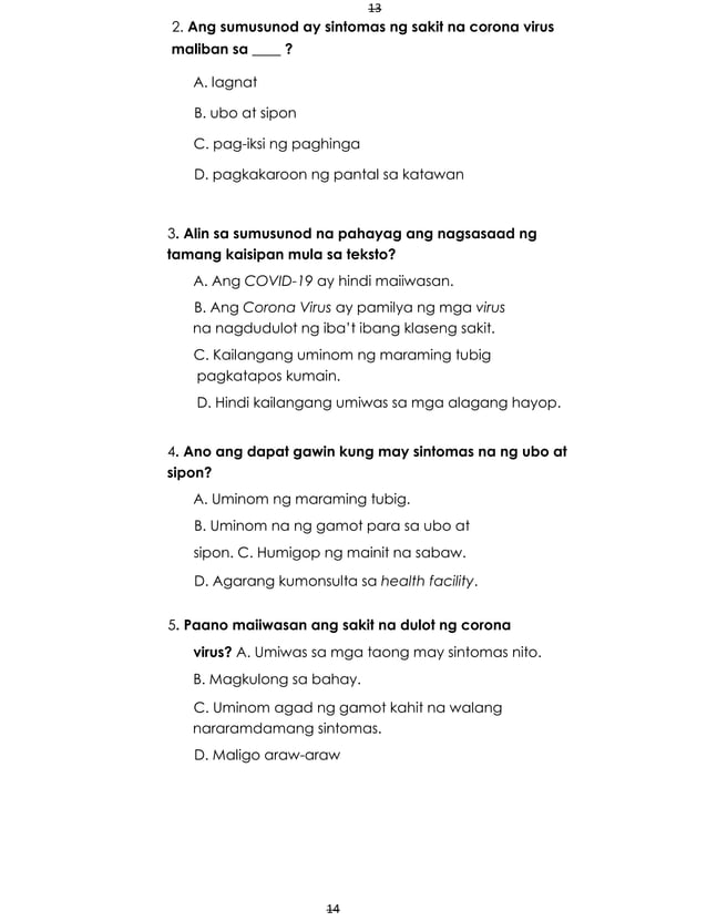 Flat Filipino Reading Material all grade levels | DOCX