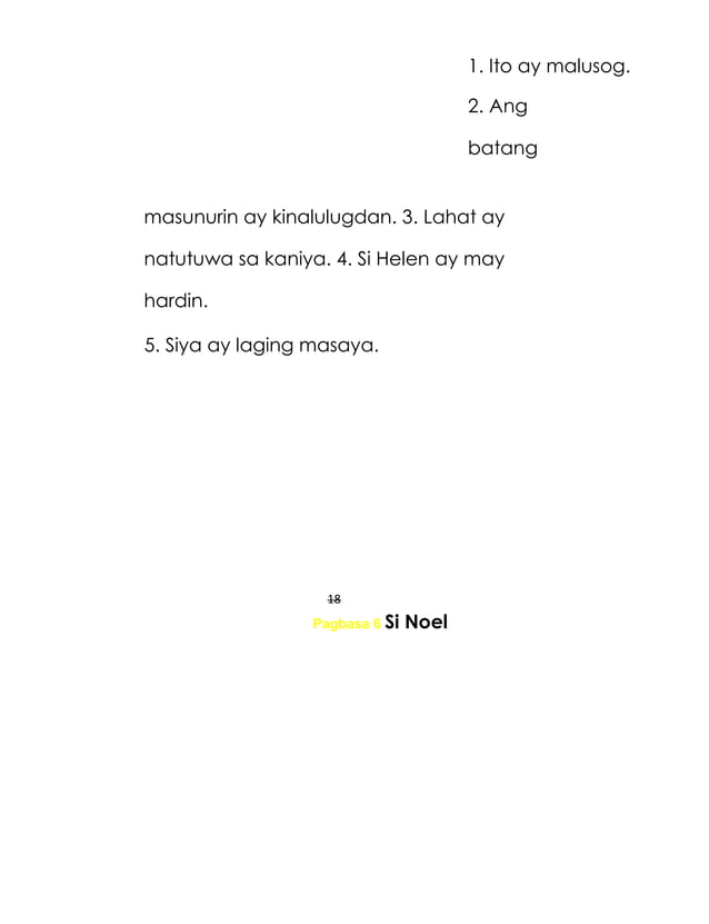 Flat Filipino Reading Material all grade levels | DOCX